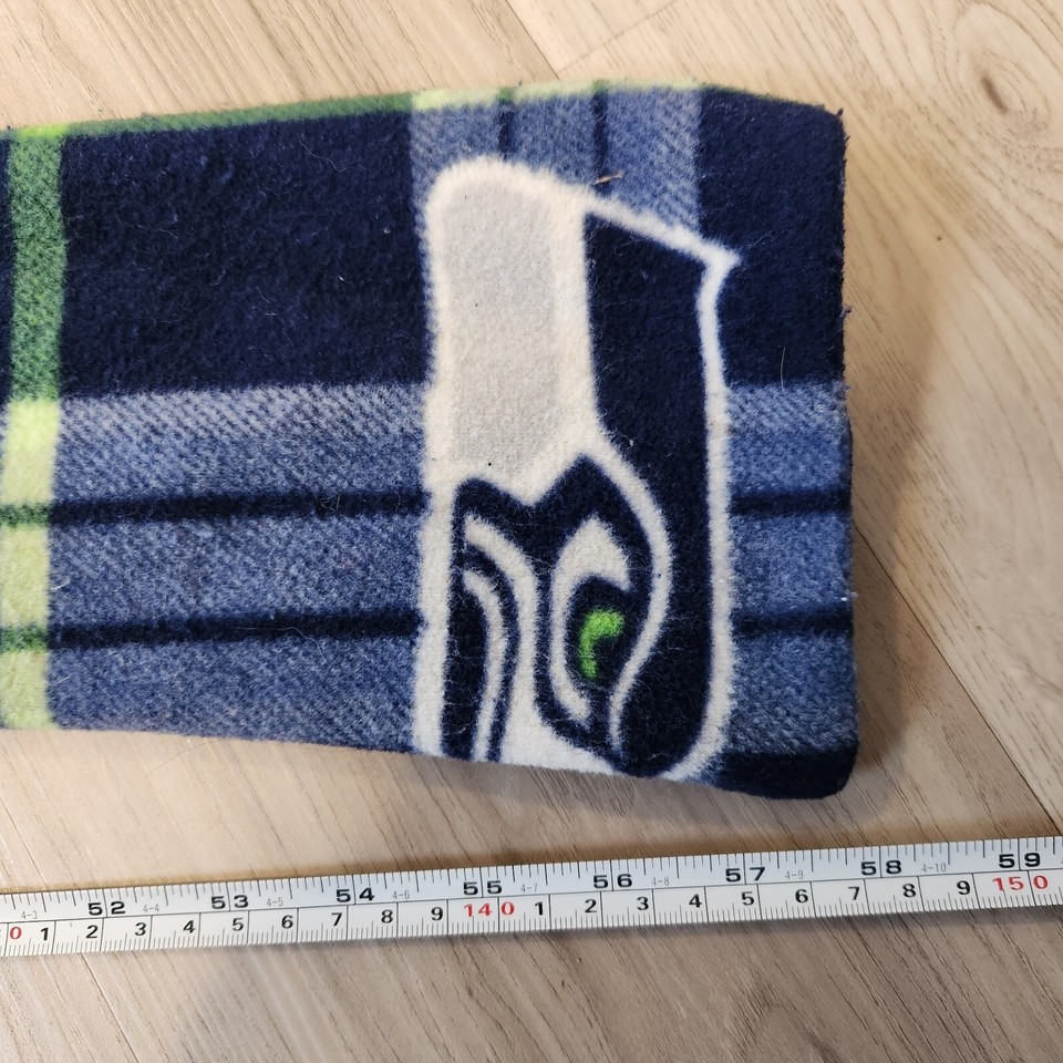 Seattle Seahawks Scarf Logo Blue Plaid Fleece 58" long | eBay