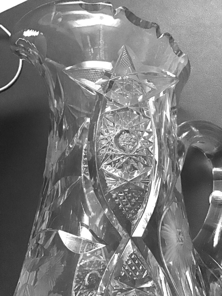 RARE American Brilliant Cut Glass Intaglio Daisies Pattern Water ...