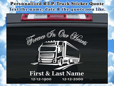 Custom In Loving Memory Memorial Car Truck Decal Art Wall RIP Stickers ...