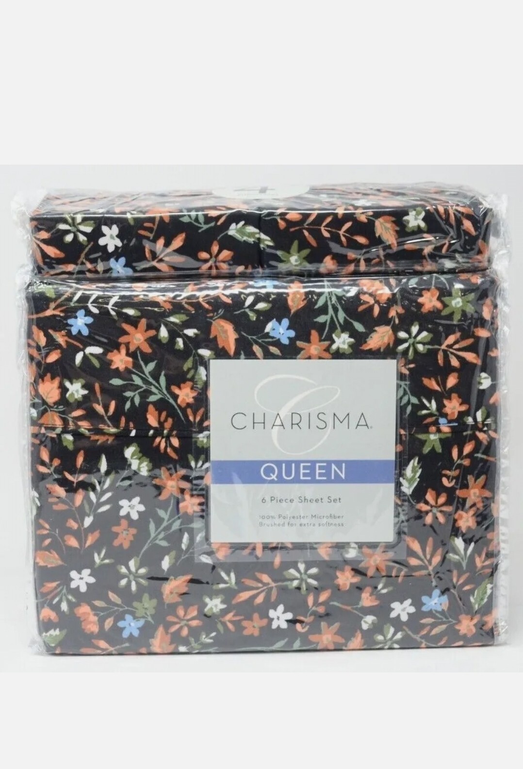 Charisma Microfiber 6 Piece Queen Sheet Set inTerracotta Floral | eBay