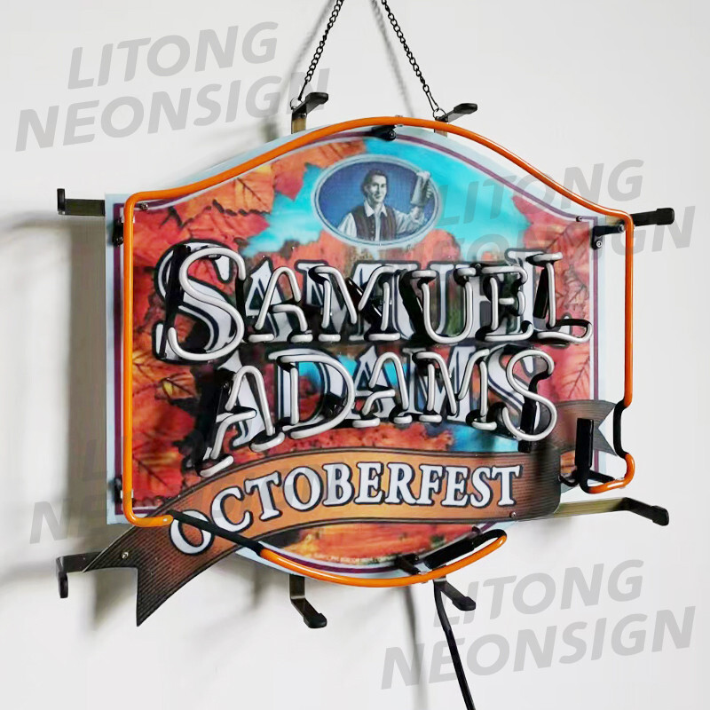 US STOCK Samuel Adams Octoberfest Neon Sign 19x15 Custom Bar Pub Wall ...