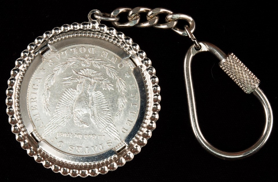 1880 Morgan Silver Dollar Western Silver Tone Key Chain w/Screw lock | eBay