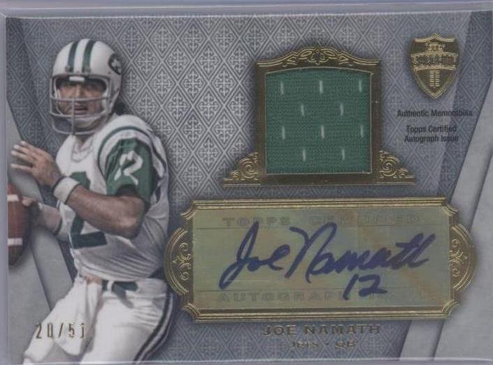 2012 Topps Supreme - Autographed Relics Joe Namath #SAR-JN /51 (AU, MEM ...
