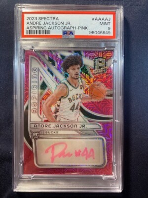 2023 Spectra Aspiring Autographs Andre Jackson Jr. RC #4/25 PSA 9 MINT ...