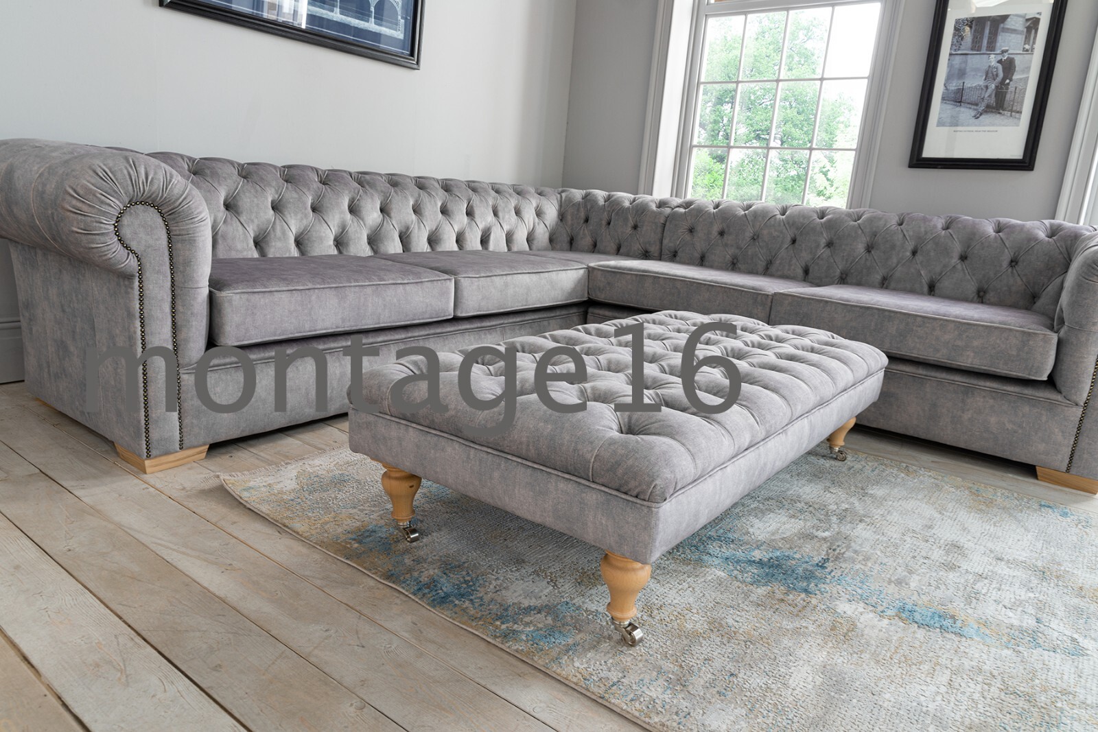 Fabric Chesterfield Corner Sofa Uk | Baci Living Room
