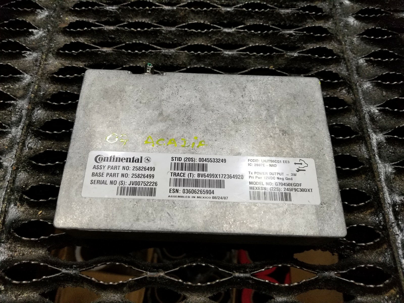 07 08 09 10 11 12 GMC ACADIA COMMUNICATION ONSTAR MODULE 25826499 OEM ...