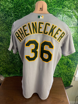 2003 MLB Oakland A's Baseball #36 John Rheinecker Game Jersey Majestic ...