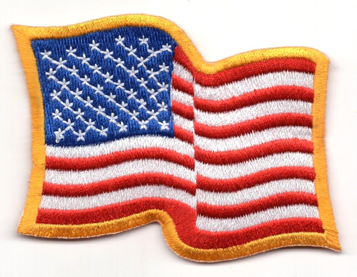 Usa American Flag Waving Gold Two Tone Waving American Flag Gold Pin