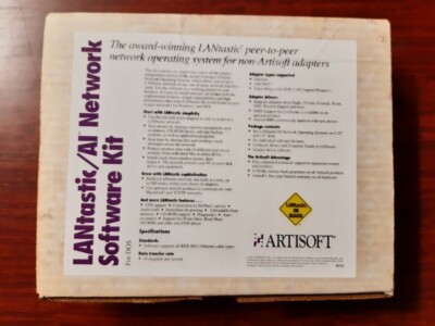 Artisoft Lantastic 6 User vintage DOS network software 5.25 inch disks ...