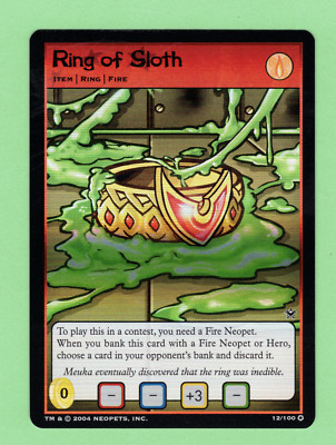 NEOPETS - RING OF SLOTH *HOLO FOIL* 2004 RETURN OF DR. SLOTH 12/100 ...