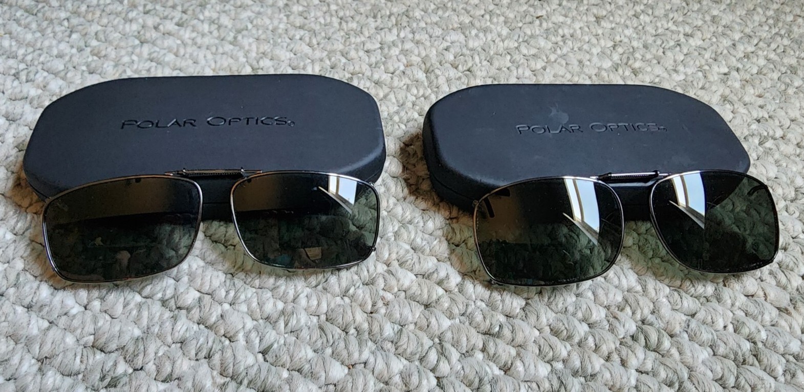 Polar Optics X2 Polarized Clip On Expandable Sunglasses In Hard Clam ...