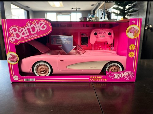 Hot Wheels RC Barbie Corvette Remote Control Car Barbie: The Movie ...