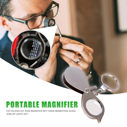 HD Mini 15X Key Chain Magnifiers Folding Magnifiers Magnifying Glass ...