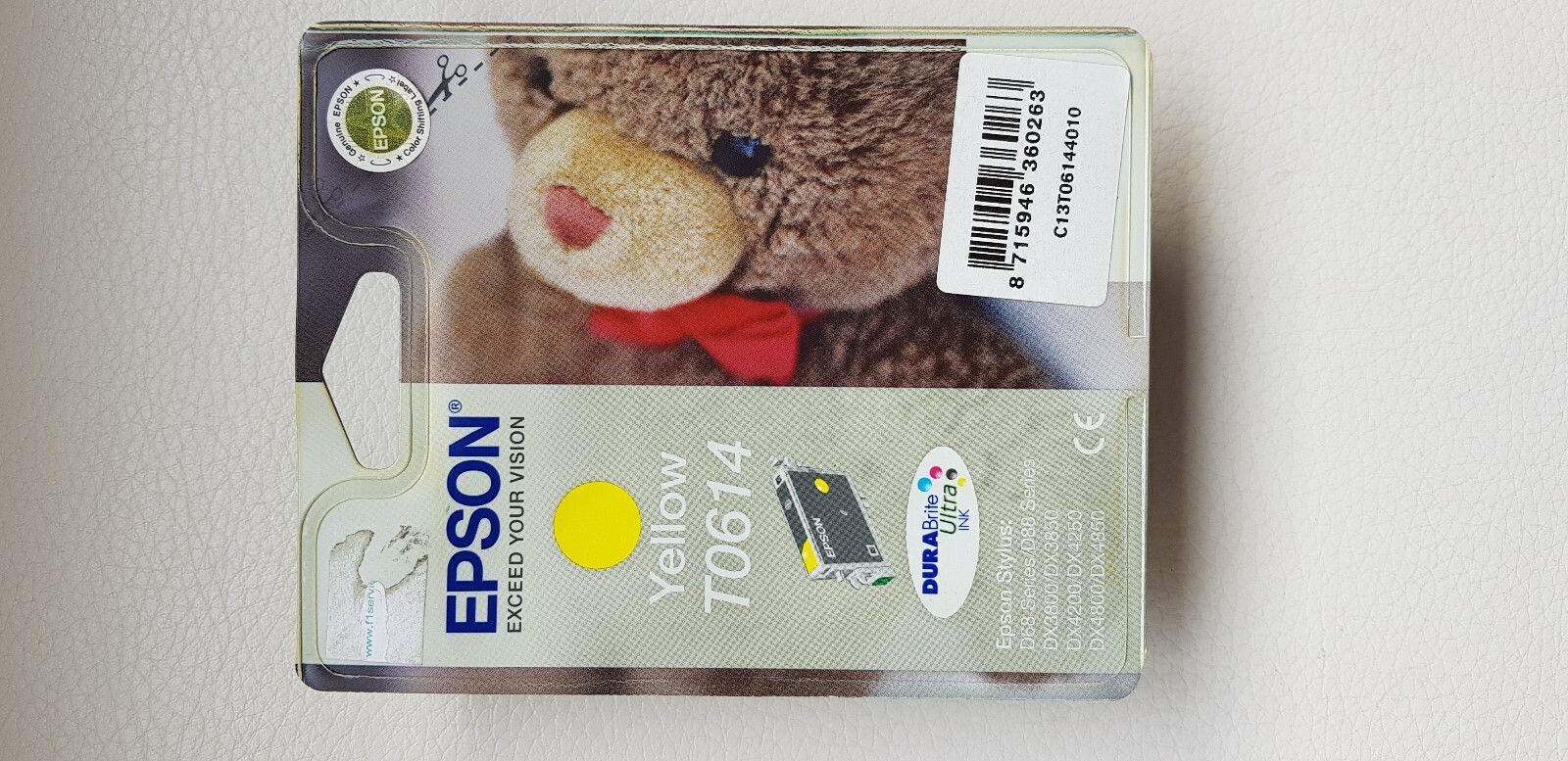 GENUINE EPSON T0614 Yellow Durabrite Ink Cartridge (Stylus DX3800, 4800 ...
