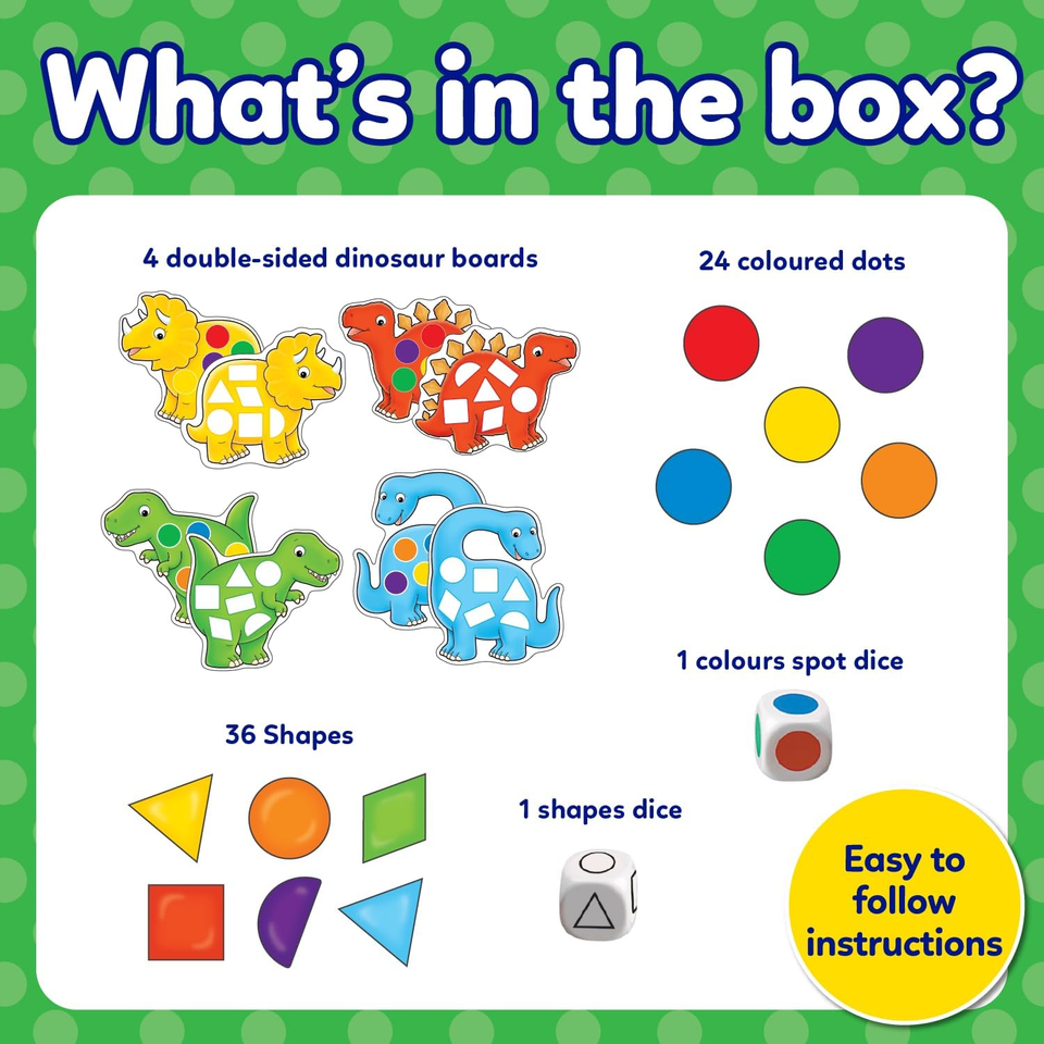 , Teacher Tested Game Dotty Dinosaurs – Colour & Shape Matching Board ...