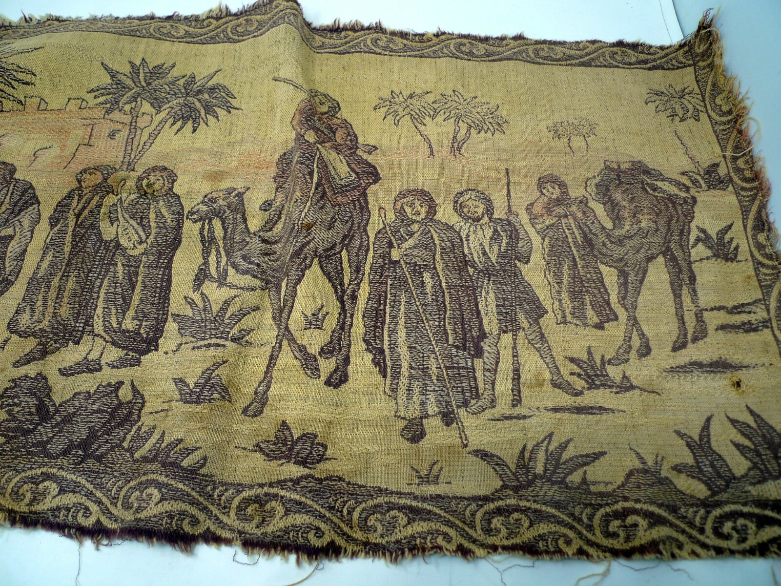 1950s First Christmas Nativity Story Holy Family Tapestry Table Runner ...