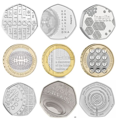 Royal Mint Innovation in Science 50p Coins & £2 Coins Fifty Pence Two ...
