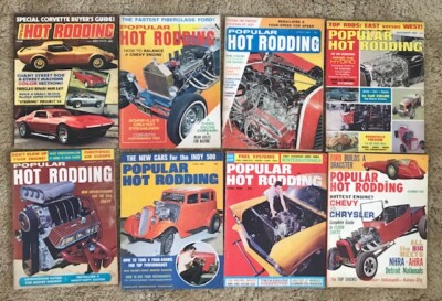 POPULAR HOT RODDING MAGAZINE-1963-1975 VINTAGE 8 ISSUES LOT COLLECTION ...