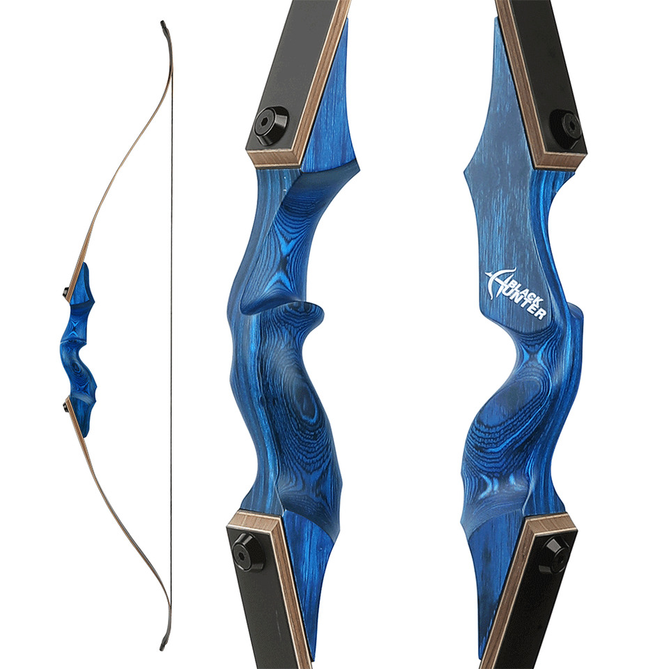 60" Recurve Bow 20-60lbs Archery Takedown Wooden Bow Riser Limbs ...