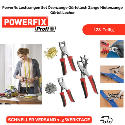 Powerfix Lochzangen Set Ösenzange Gürtelloch Zange Nietenzange Gürtel ...