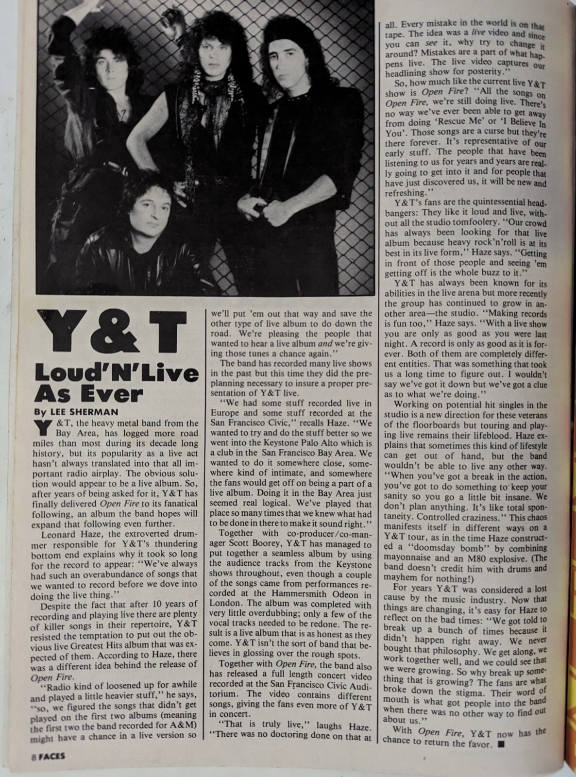 Faces Rocks Magazine February 1986 KISS, Ratt, Scorpions, Dio, Dire ...