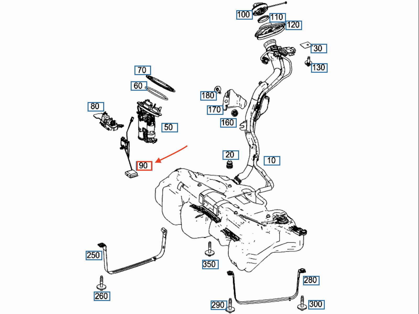 MERCEDES-BENZ E W213 Fuel Tank Level Sensor A2059052910 NEW GENUINE | eBay