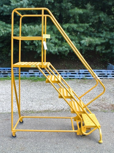 Tri-Arc Safety Angle Steel 5 Step 800 lbs. Cap. 86" Ht. Step Lock Work ...