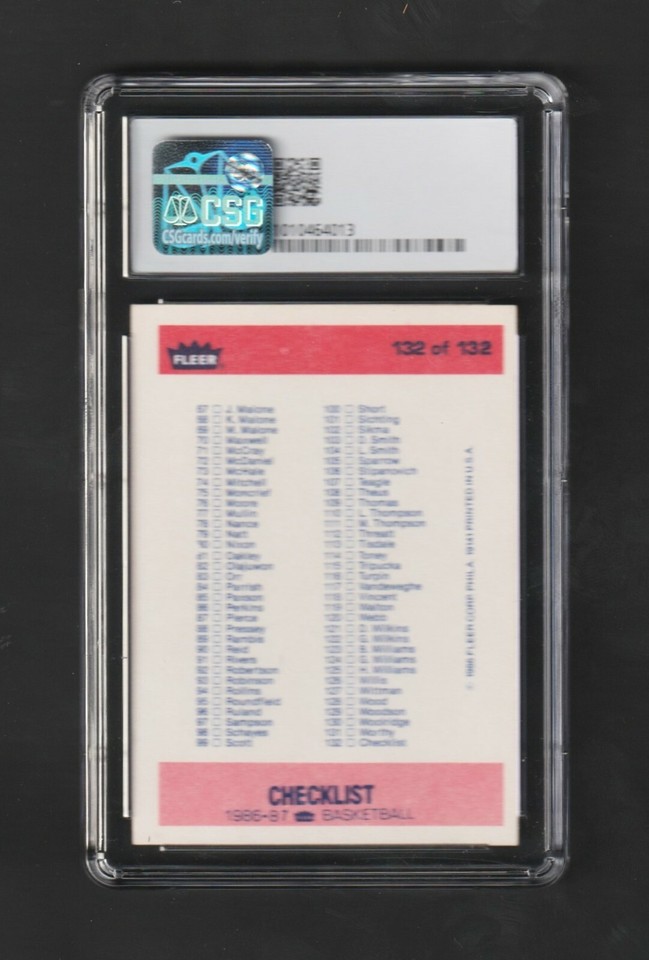 1986 Fleer Basketball Checklist #132 ~ CSG 6.5 ~~ NICE! | eBay