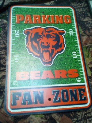 Chicago BEARS NFL Home Office Bar Decor Parking Sign FAN ZONE 12" x 18 ...