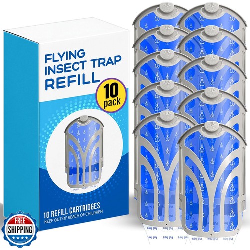 10 Pack Flying Insect Trap Starter Kit, ZEBO Flying Insect Trap Refill ...