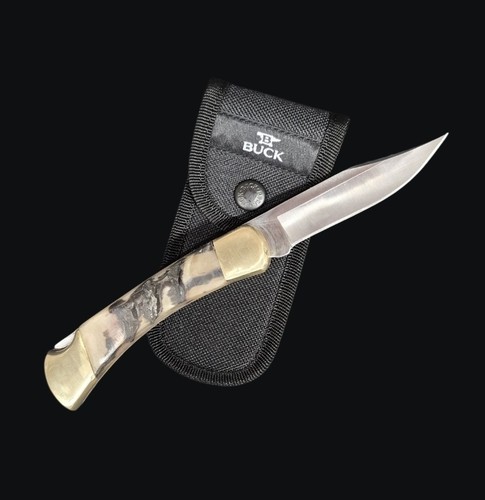 Custom Buck 110 Folding Hunter Knife Ram Horn Handle Scales 2025 | eBay