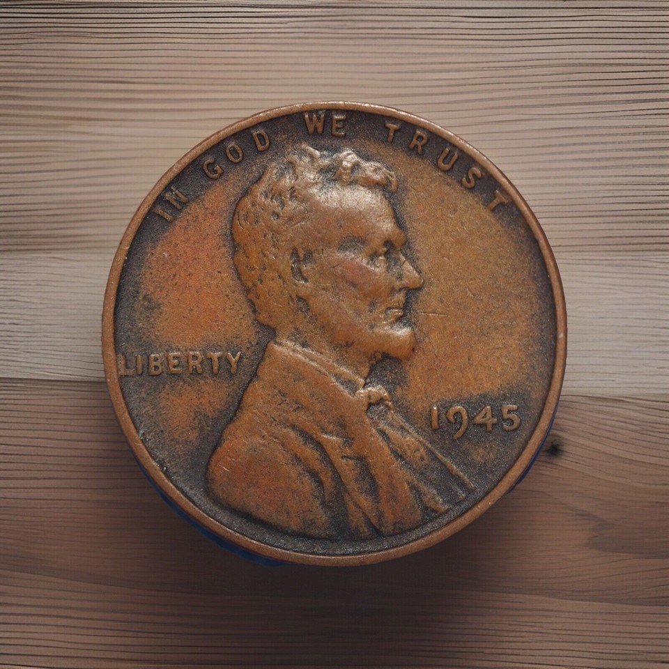1945 Lincoln Wheat Penny, Retained Cud, Reverse Die Break, Mint Error ...
