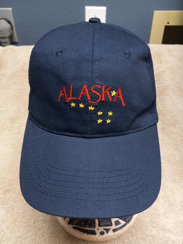 Blue Adjustable Alaska Baseball Hat 🧢 Embroidered Logo New | eBay