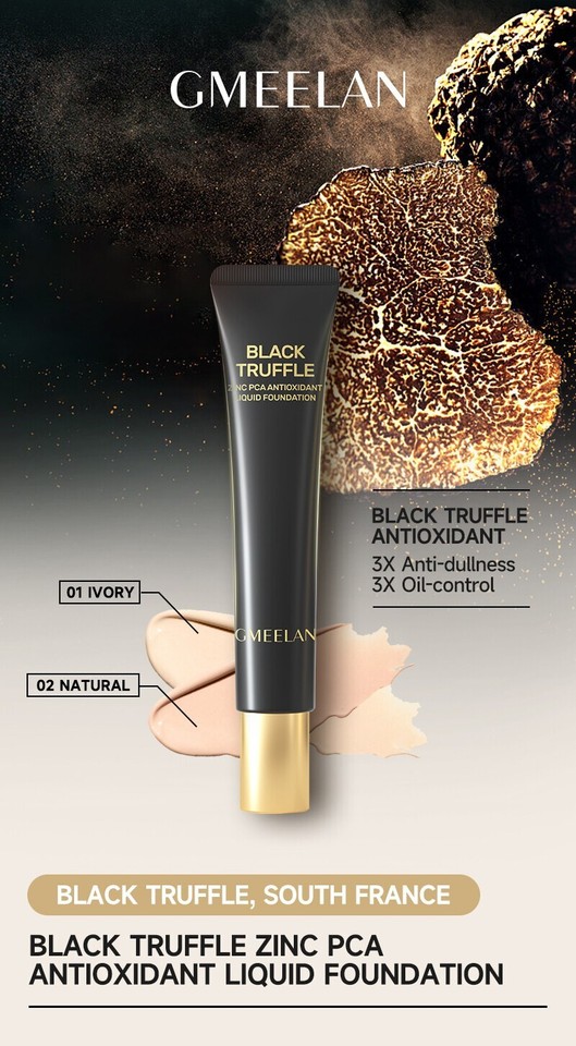 GMEELAN Black Truffle Zinc PCA Liquid Foundation skincare lightweight ...
