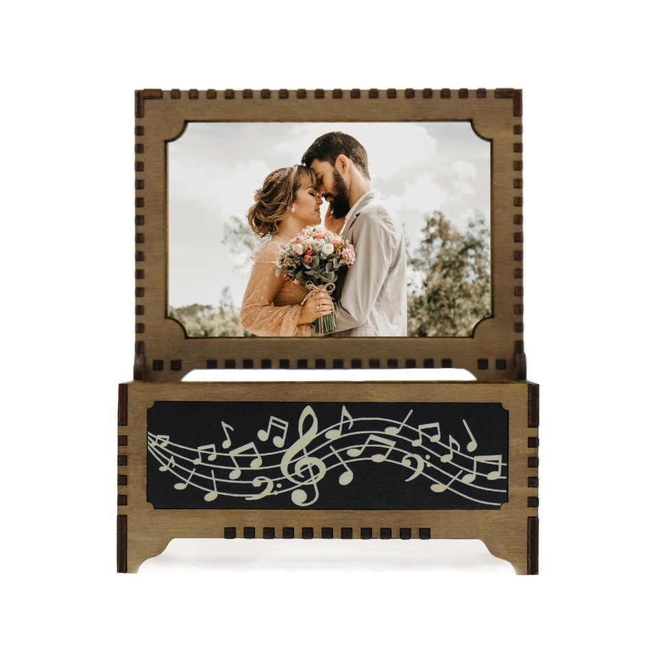 Song Lyrics Music Box, Record Player Music Box with Custom Photo Print ...