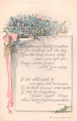 Forget-Me-Nots by Romantic Poem Titled Forgetting by Flora S. Wulschner ...
