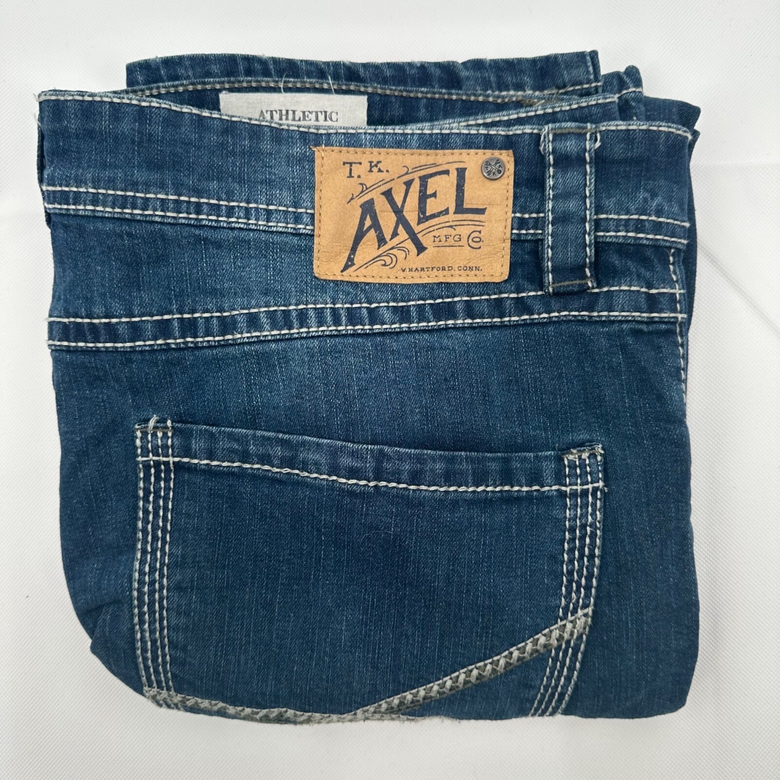 T..K. Axel Blue Denim Athletic Fit Jeans Size 38x30 - Gem