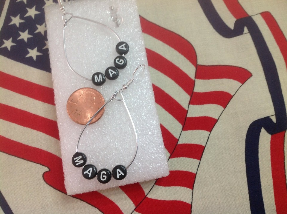 MAGA Donald Trump for president 2024 MAGA JEWELRY Political Earrings | eBay