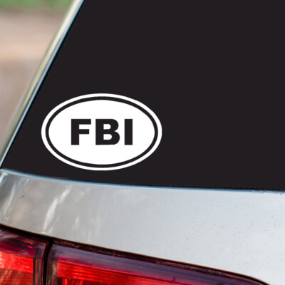 FBI Sticker Police Funny oval all chrome & regular vinyl color choices ...