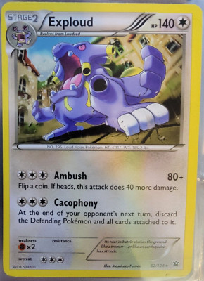 Exploud # 82/124 Fates Collide Set Pokemon Trading Cards TCG Rares NM ...