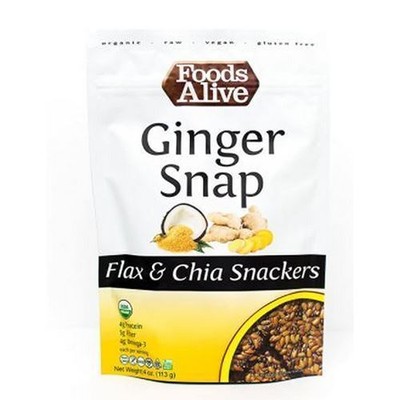 Snackers De Lin Et De Chia Au Gingembre 4 Oz Par Foods Alive | eBay