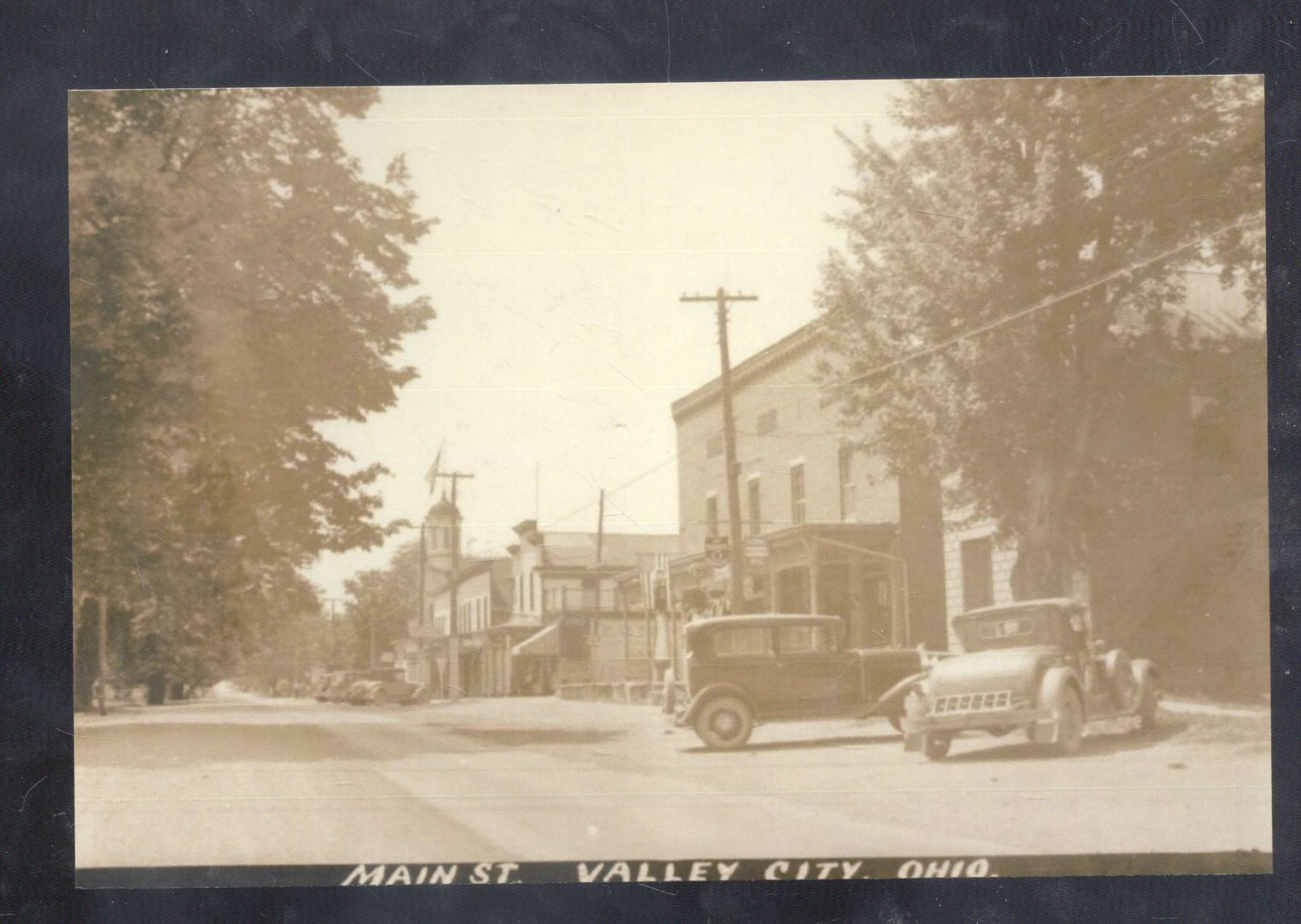 REAL PHOTO VALLEY CITY OHIO DOWNTOWN STREET SCENE 1930s CARS POSTCARD ...