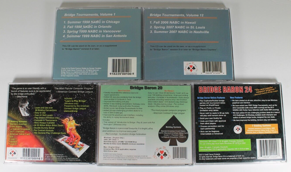 Bridge Baron PC Game by Great Game Products Lot of 5 Games 16, 20, 24 ...