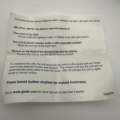 SCJ Glade Sense and Spray Motion Activated Dispenser Sandstone Tan New ...