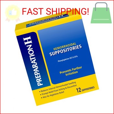 Preparation H Hemorrhoid Suppositories For Itching And Discomfort ...