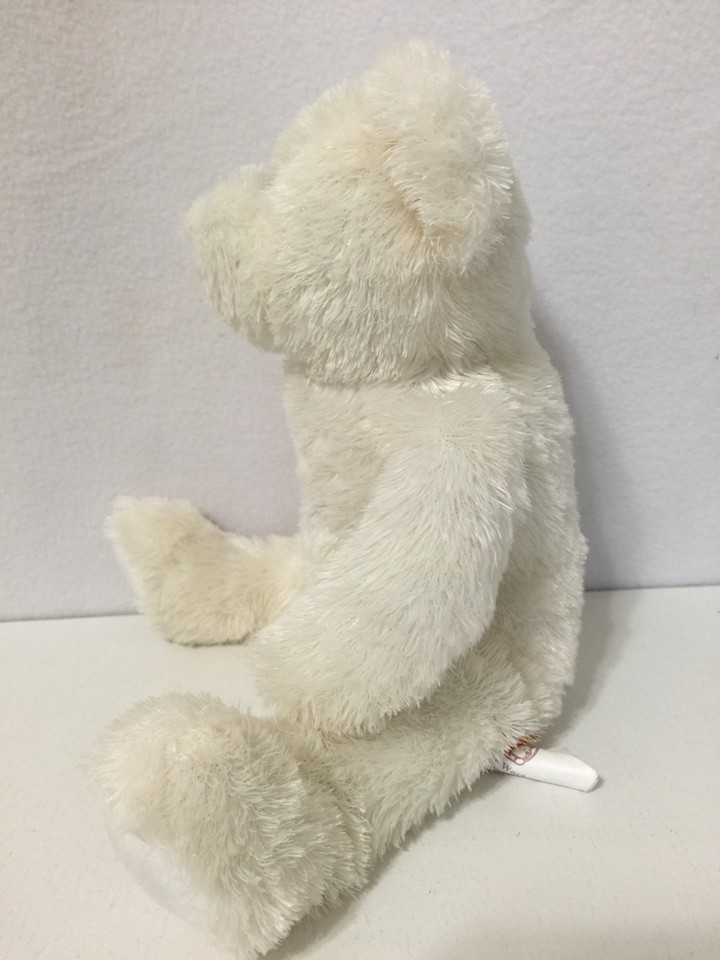 Teddy Bear Plush Toy 9" Bear Works 2013 White w/Pink Nose Ages 3+ Boys ...