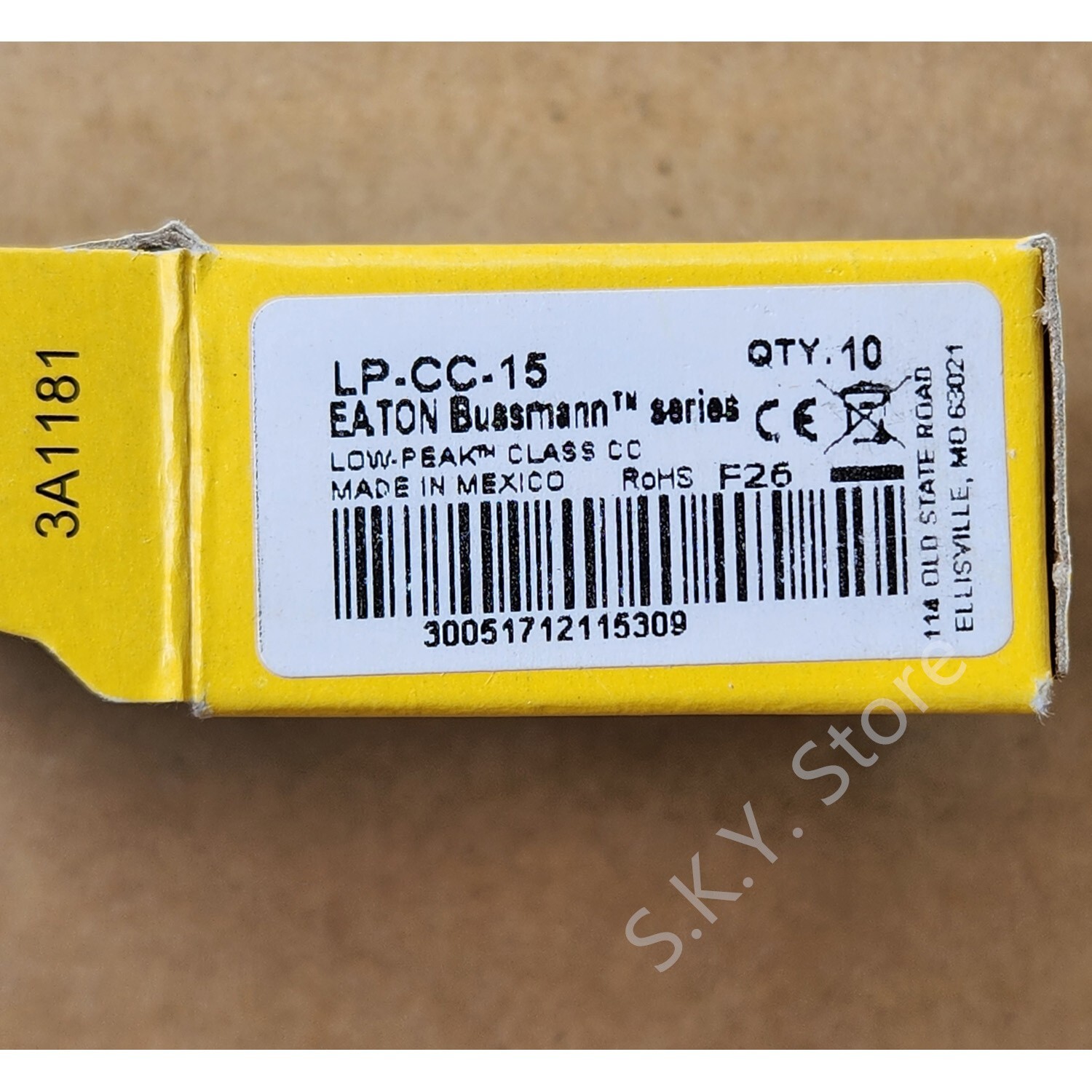 Lot of 10 Pieces NEW Bussmann LP-CC-15 LOW-PEAK Time-Delay CLASS CC ...