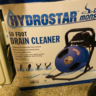 HYDROSTAR 50 FOOT DRAIN CLEANER USED ONE TIME NICE AND CLEAN IN ORIGINAL BOX | eBay