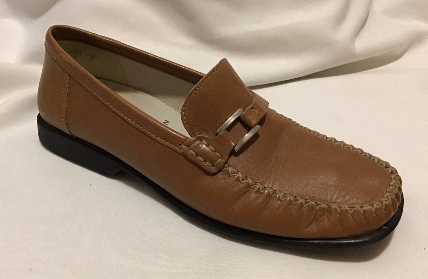 Rene by ARA German Beige Leather Buckle Loafers US 8.… - Gem