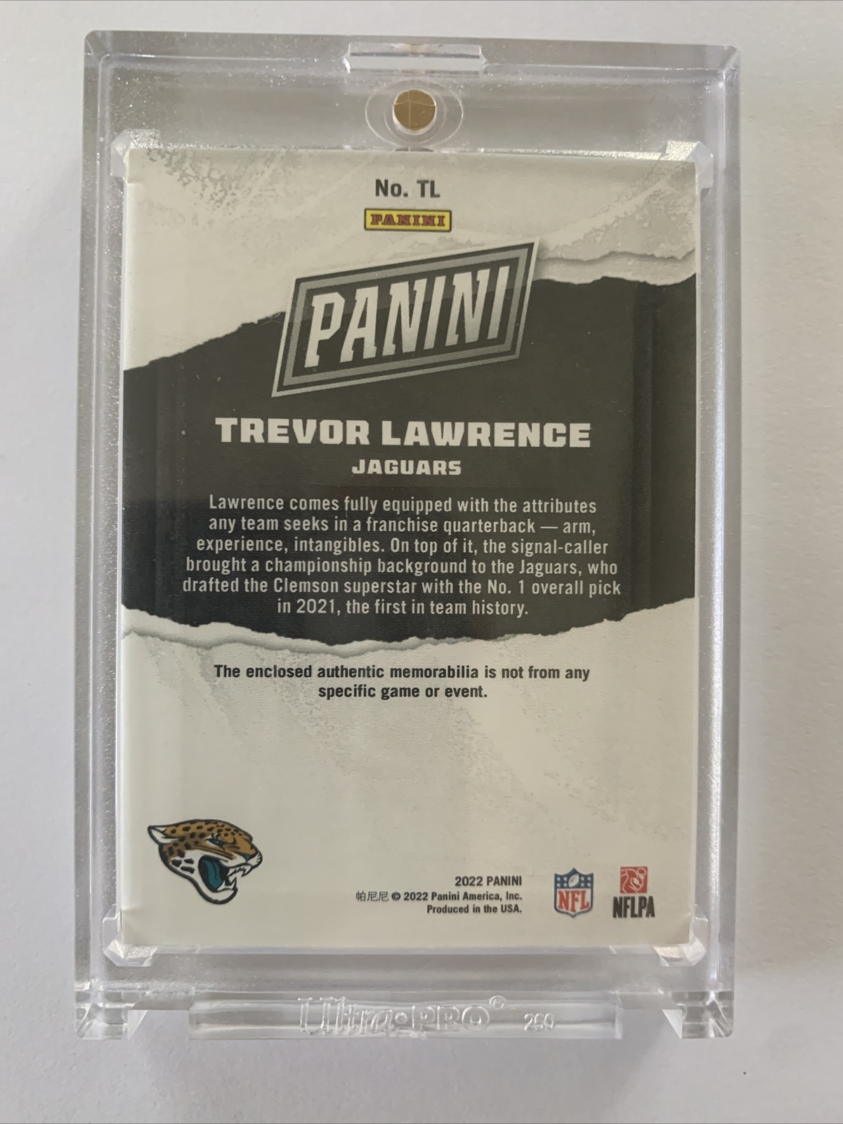 2022 Trevor Lawrence Jumbo NFL Shield Patch 1/1 Panini National Silver ...
